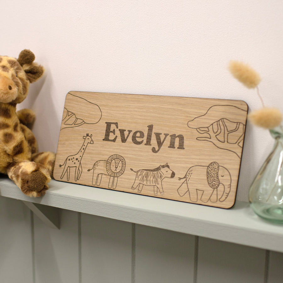 Mabel & Fox - Personalised Wooden Name Sign - Safari | Mabel & Fox