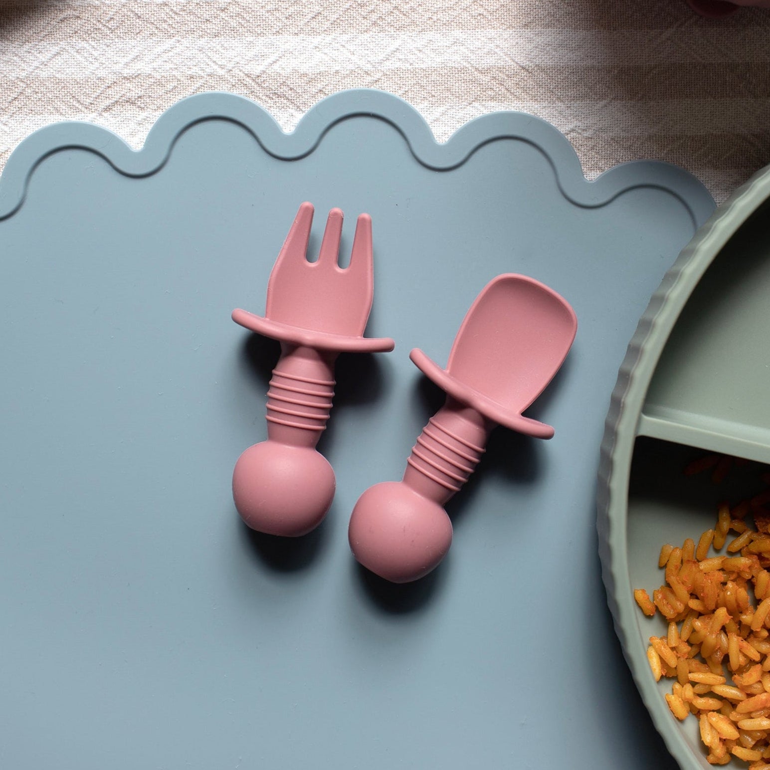 Mabel & Fox - Silicone Baby Cutlery - Pink | Mabel & Fox