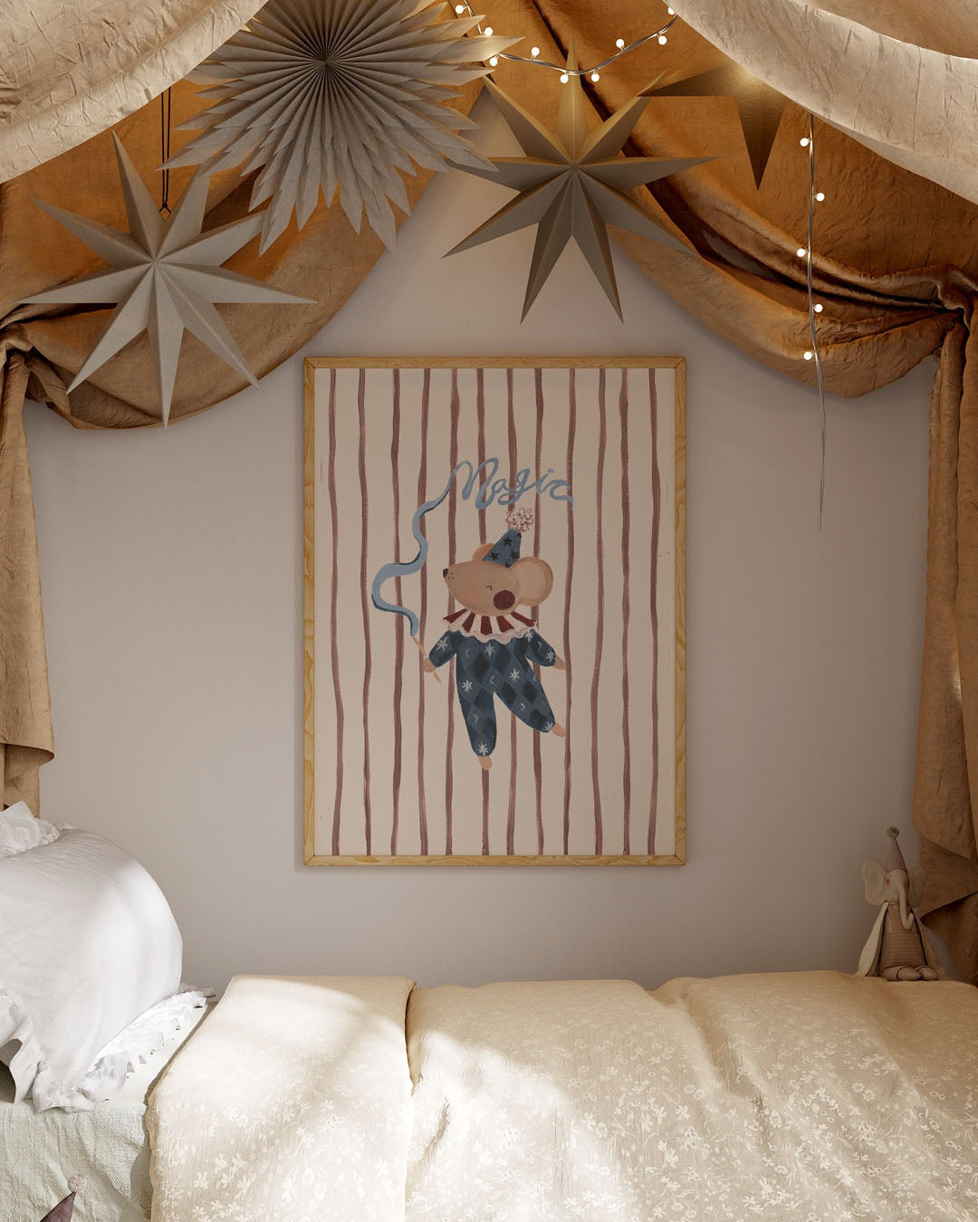 Lion & The Pear - Hand-Illustrated Print - Magic Jester Mouse