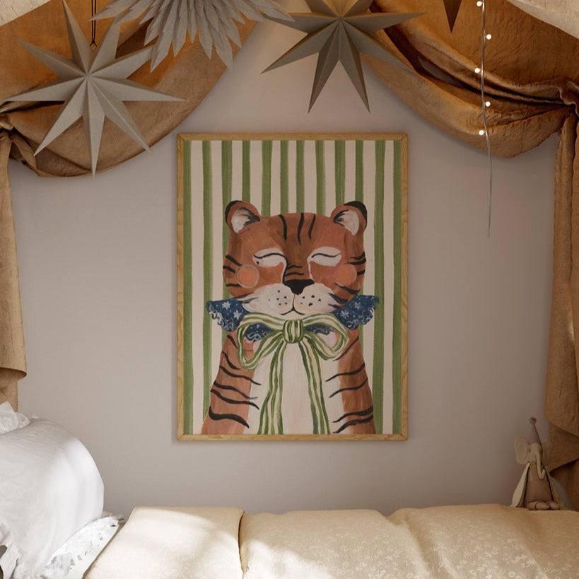 Lion & The Pear - Hand-Illustrated Print - Big Top Tiger | Mabel & Fox