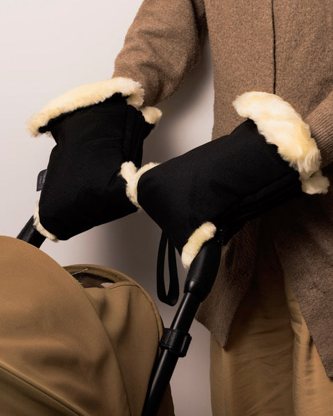 Naturally Sheepskins - Deluxe Stroller Mittens - Black | Mabel & Fox