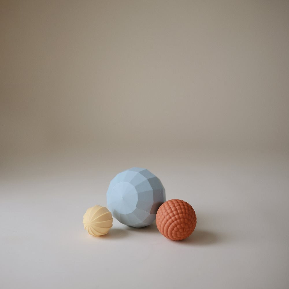 Mushie - Nesting Spheres Sensory Toy - Powder Blue | Mabel & Fox