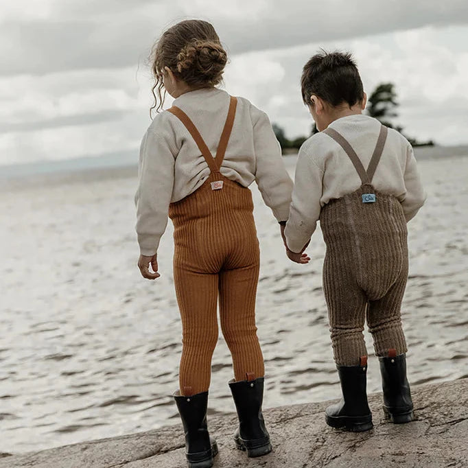 Silly Silas - Granny Footed Cotton Tights - Oyster Grey | Mabel & Fox