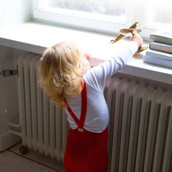 Silly Silas - Footed Cotton Tights - Love Red | Mabel & Fox